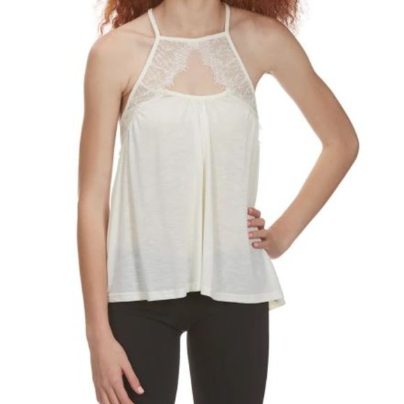 Poof! | Tops | Lace Front Tank | Poshmark